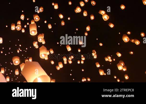Floating lantern festival Stock Videos & Footage - HD and 4K Video ...