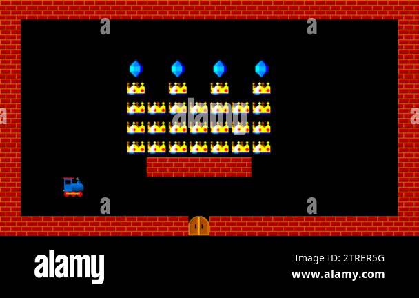 Train puzzle, retro style low resolution pixelated game graphics ...