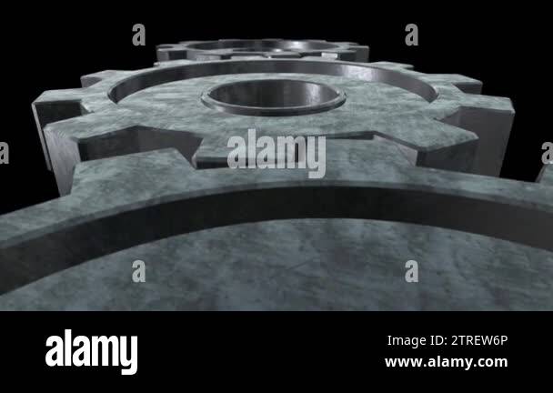 Mechanism of the two silver gears . Black background. Close up. Alpha channel Stock Video ...