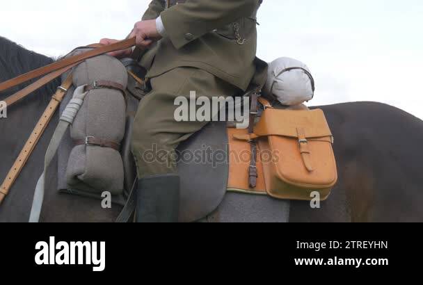 Man in Military Uniform Sitting in Saddle Soldiers Riding Horses People ...