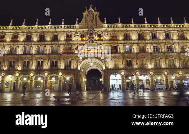 Plaza Mayor (Main Plaza) in Salamanca, Spain is large plaza located in ...