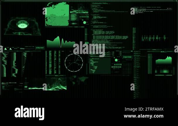 Futuristic digital interface screen. Streaming and flashing computer ...