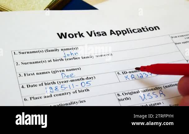 The decision to grant a visa. Pen voting denied in checkbox in blank ...