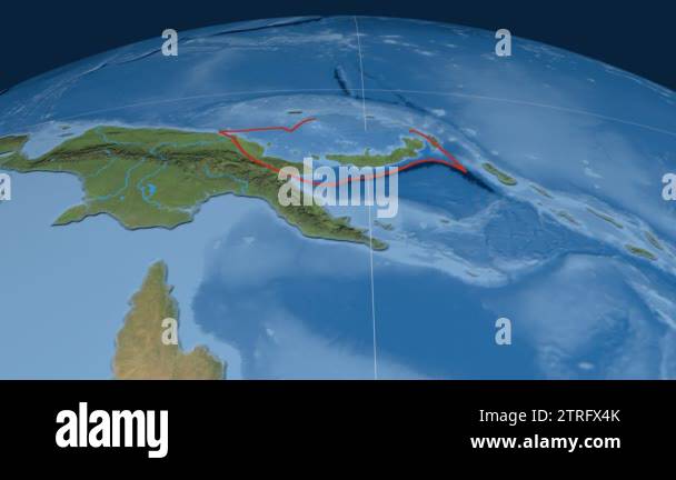South Bismarck tectonic plate. Satellite imagery Stock Video Footage ...