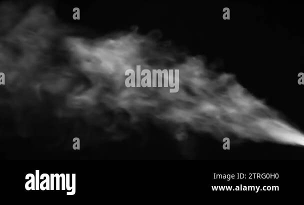 Cold-Steam Stream. The jet of cold white steam shoots from left to ...