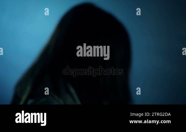 Female monster stabbing victim with knife, creepy scene of crime ...