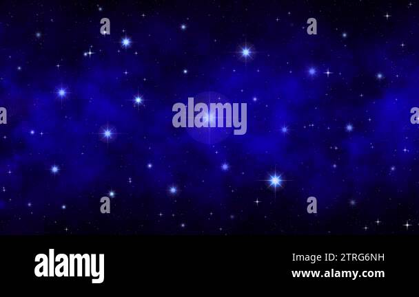 Night starry sky, dark blue dynamic space background with bright big ...
