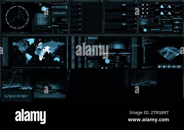 Futuristic digital interface screen. Streaming and flashing computer ...