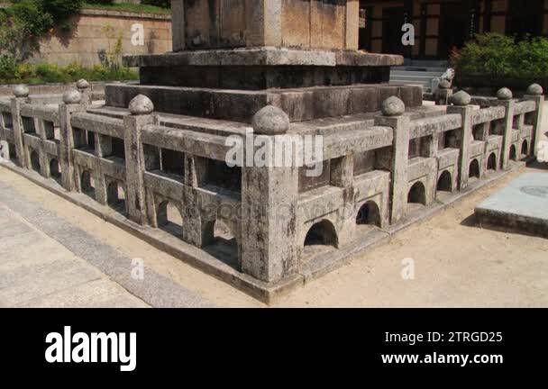 Exterior of the stone column in Haeinsa temple building in Haeinsa ...