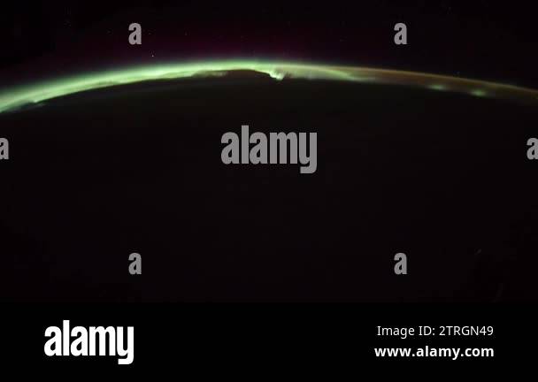 Rotating Planet Earth with aurora and star, as seen from the ...