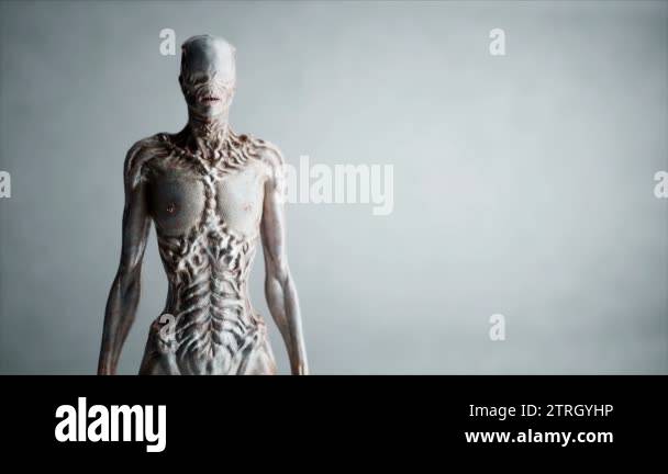 Scary, horror monster. Fear concept. Realistic 4K animation Stock Video ...