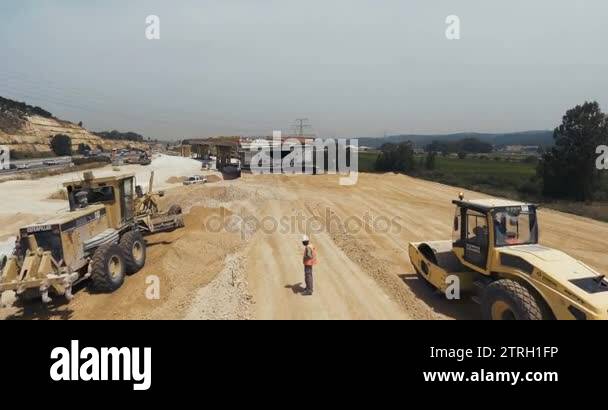 large scale road construction site, with tunnels and bridges Stock ...