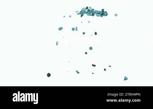 Motion graphics, animated square frame background on white, scattering ...