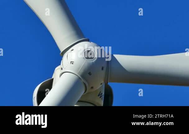 Wind power station. Wind turbine in operation. Green alternative energy ...