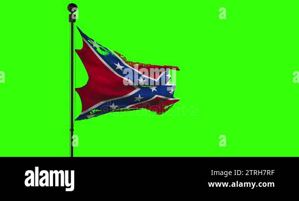 ripped tear grunge old closeup of waving confederate animation flag of ...