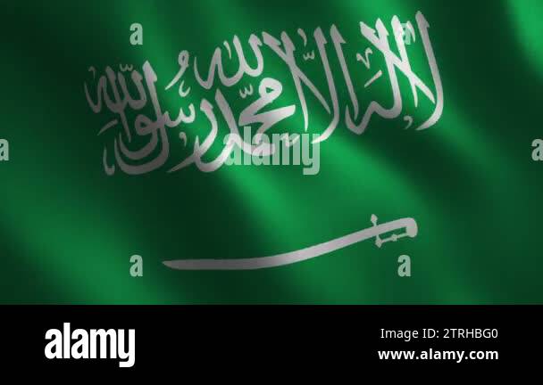 Saudi Arabia flag waving 3d. Abstract background. Loop animation ...