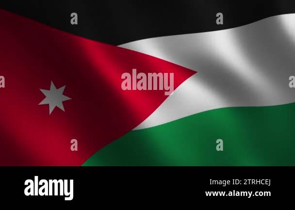 Jordan flag waving 3d. Abstract background. Loop animation. Motion ...