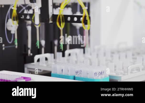 Automated laboratory in technically advanced the clinic is conducting a ...