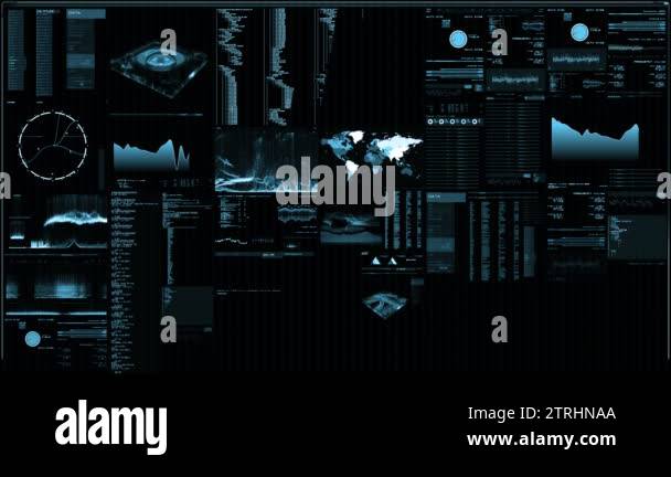 Futuristic digital interface screen. Streaming and flashing computer ...