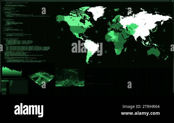 Futuristic digital interface screen. Streaming and flashing computer ...