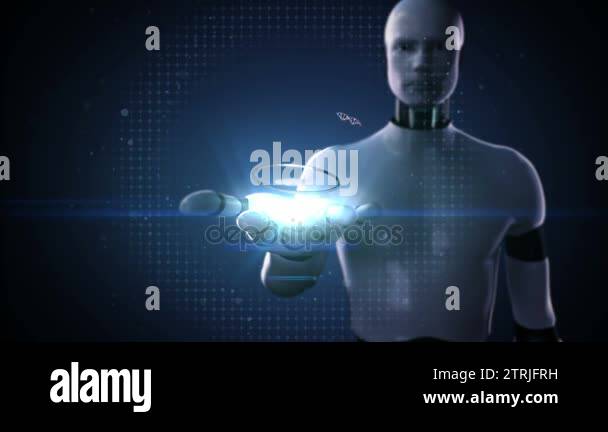 Robot cyborg open palm, Sciences Laboratory, DNA, Experiment, Genetic ...