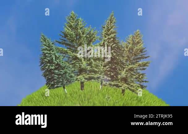 Recycle symbol from grass animation. Caring about the environment ...