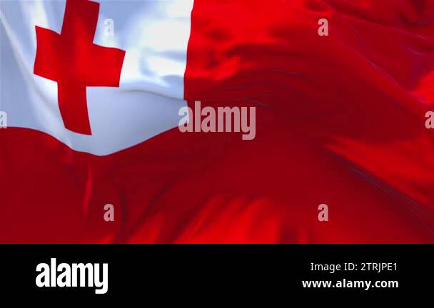 58. Tonga Flag Waving in Wind Continuous Seamless Loop Background Stock ...