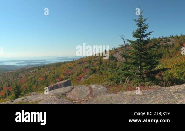 CLOSE UP: Gorgeous view of North Atlantic Ocean dotted with forested ...