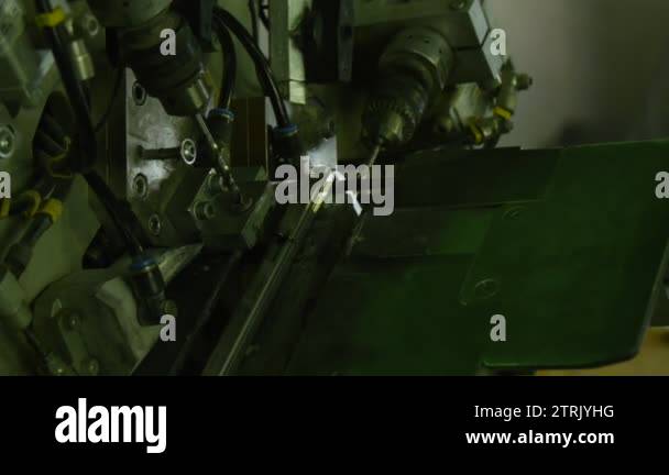 a Modern Milling Machine Producing Holes in Glazing Glass Panes ...