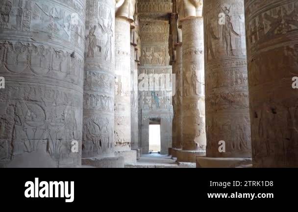 Interior of Dendera temple or Temple of Hathor. Egypt. Dendera ...