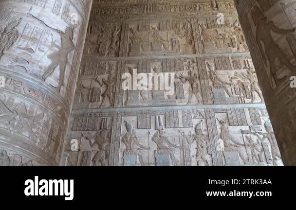 Interior of Dendera temple or Temple of Hathor. Egypt. Dendera ...