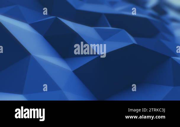 Blue Low Poly Surface Slow Moving in Looped 3d Animation. Seamless ...