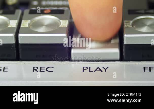 Pushing Play Button on a Vintage Tape Recorder Stock Video Footage - Alamy