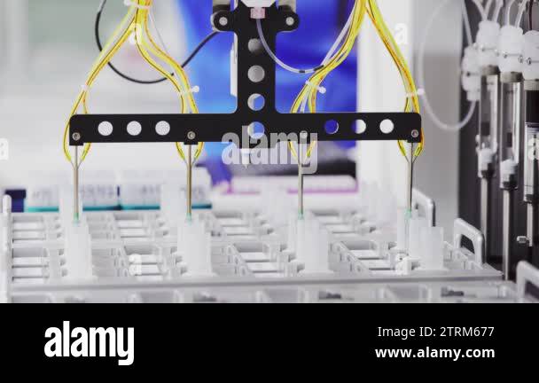 Automated laboratory in technically advanced the clinic is conducting a ...