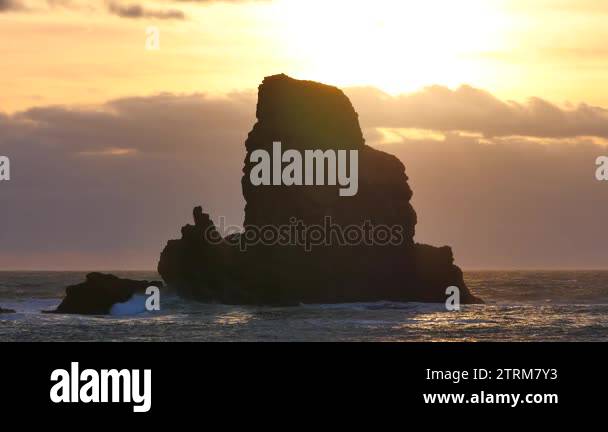 Evening in Talisker bay on west coast of the Isle of Skye in Scotland ...