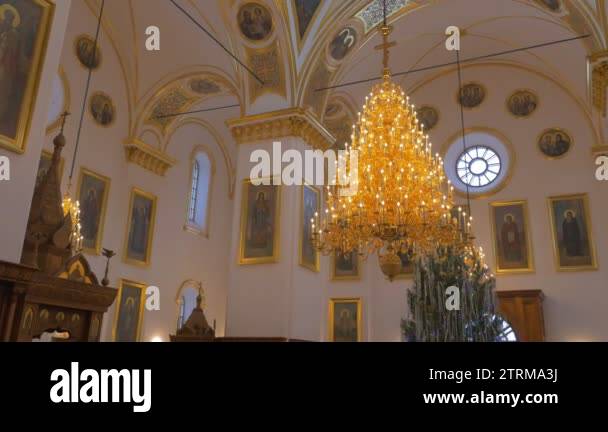 Very Impressive Golden Looking Church Chandelier and Beautiful High ...