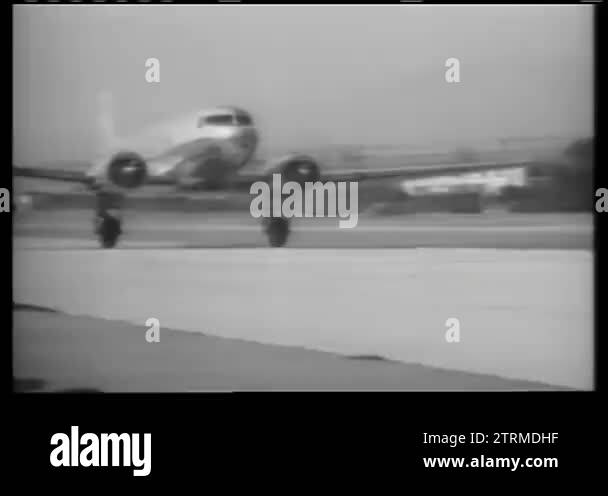 Montage - airplane taking off, fading into United States map Stock ...