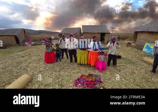 Titicaca, Peru - September 2017: Natives of Titicaca lake dancing and ...