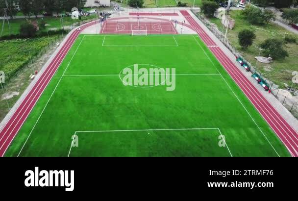 Empty playground stadium with Red sport ground for playing big tennis ...