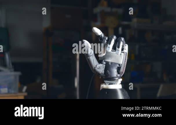 Fingers of the robot hand are opening one after another Stock Video ...