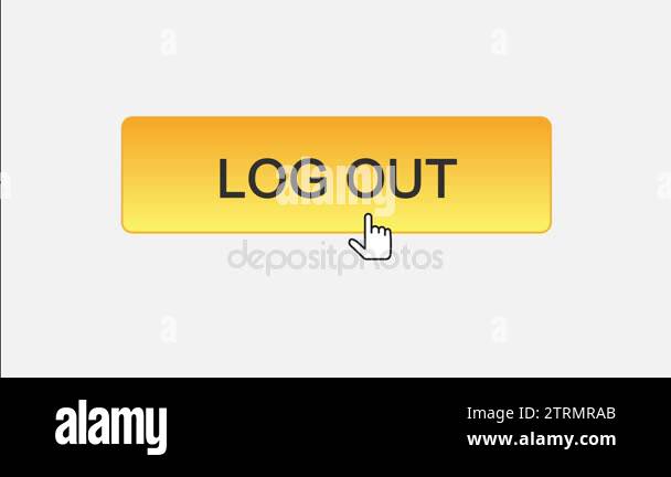 Log Out Web Interface Button Clicked With Mouse Cursor Different Color Choice Stock Video