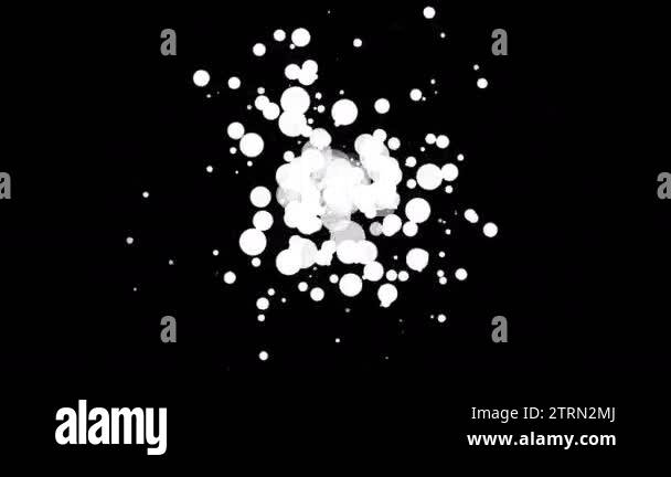 White ink splash opacity design on black background 4K vj middle loop ...