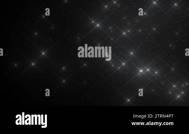 Beautiful Floating Silver Dust Particles and Flares on Black Background ...