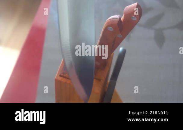 Knife holder kitchen blades Stock Videos & Footage - HD and 4K Video ...