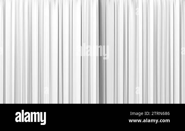 Highly detailed 3d animation of White curtain opening and closing with ...