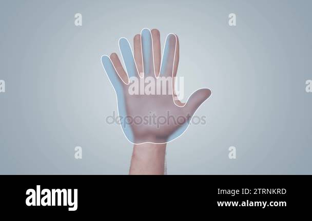 Fingerprint, Access Granted, 3d animation with a green screen at the ...