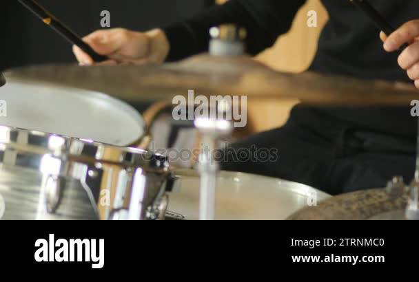 Man drummer playing on drums Stock Videos & Footage - HD and 4K Video ...