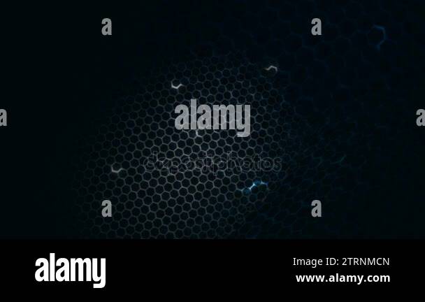 Honeycomb pattern with lighting effect over the dark background 4K 3840 ...