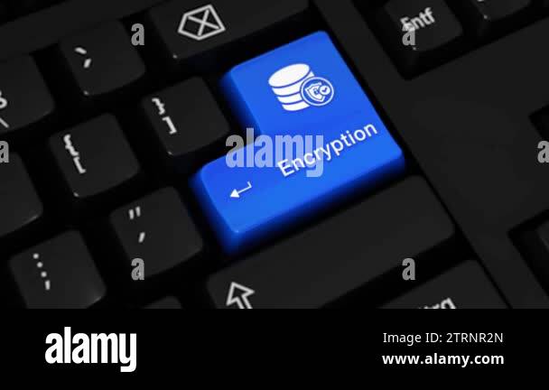 73. Encryption Rotation Motion On Blue Enter Button On Modern Computer Keyboard with Text and ...