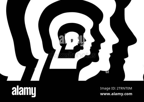 Concentric oncoming symbol, Angela Merkel profile - optical, visual ...